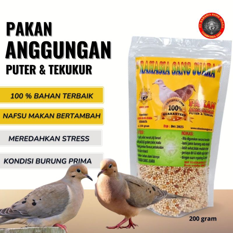 Jual PAKAN BURUNG PUTER PELUNG DAN TEKUKUR Kaya Protein Lebih sehat 250 gram - Rahasia Sang ...