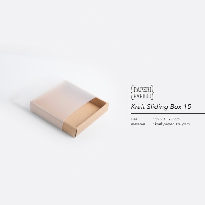 Jual Kraft Sliding Box (15 x 15 x 3 cm) - Kotak Laci Geser Slide (5 Pcs ...