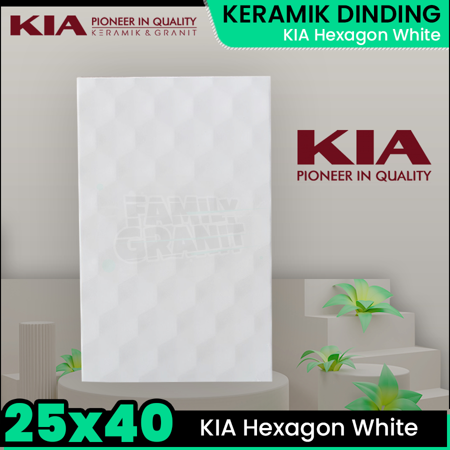 Jual Keramik Dinding 25x40 KIA Hexagon White Wall Tile Dapur / Kamar ...