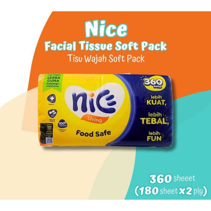 Jual Nice Facial Tissue Tisue Tisu Wajah Muka 360 Lembar / Sheets ...