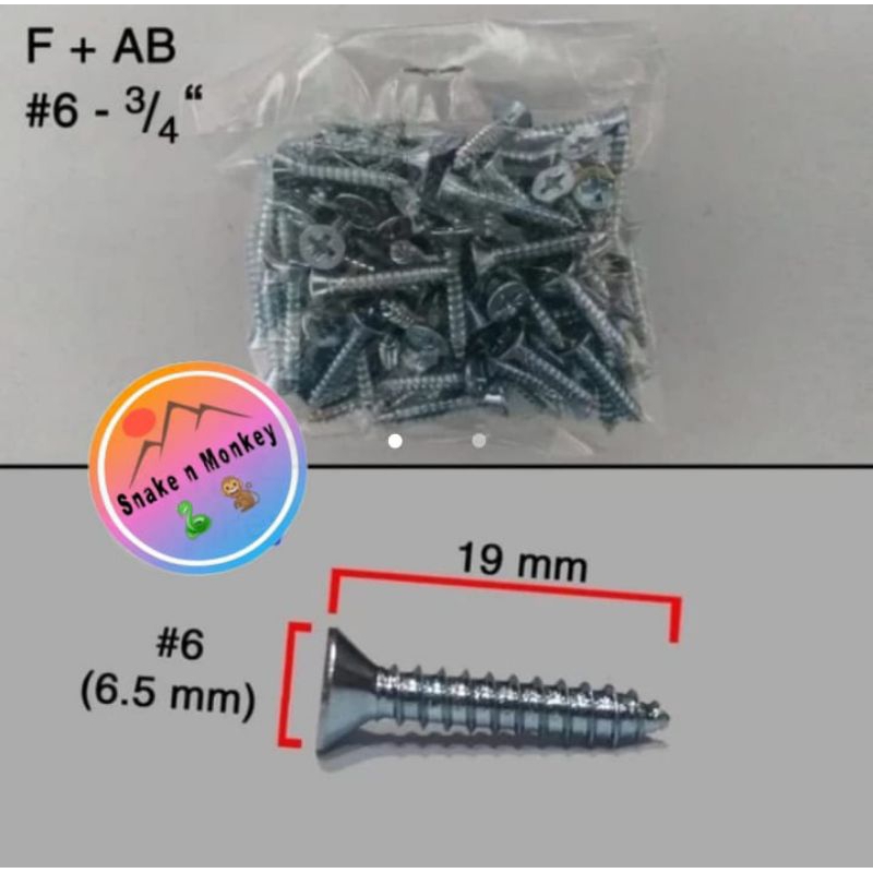 Jual Skrup Taping Putih 6 x 3/4" - Sekrup Kayu 19 mm (Harga Perbungkus ...