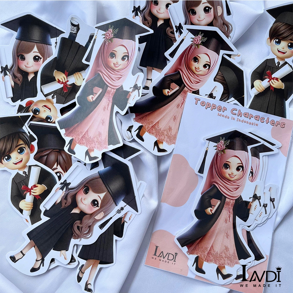 Jual 6pcs EXTRA JUMBO 13cm Topper Wisuda Pelengkap Buket Topper Wisuda ...