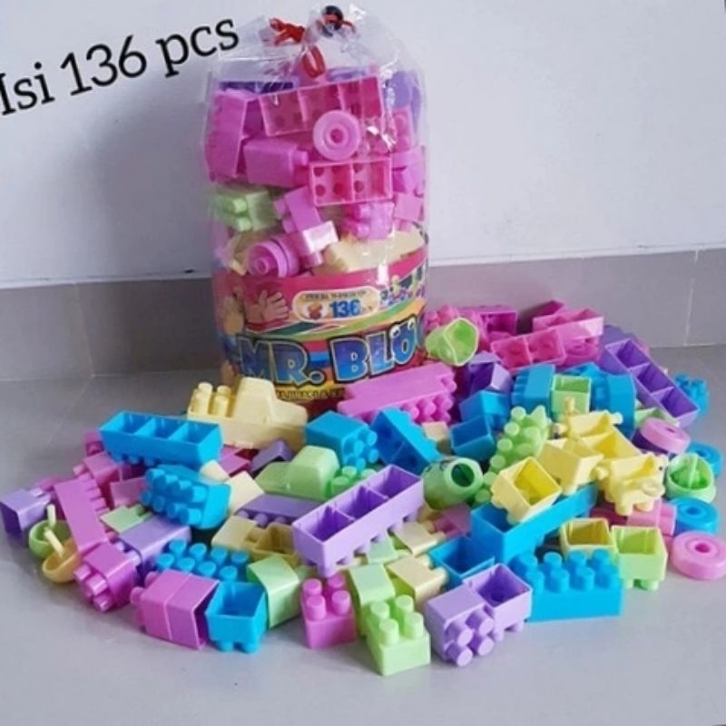 Jual Mainan Mr Block 136 pcs Edukasi Brick Jumbo Balok Susun Anak ...