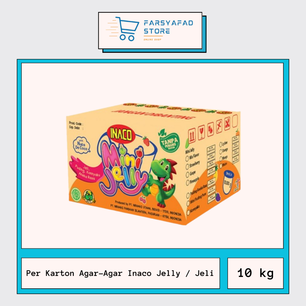 Jual Per Karton Agar-Agar Inaco Jelly Ukuran 10 kg Kemasan Kardus ...