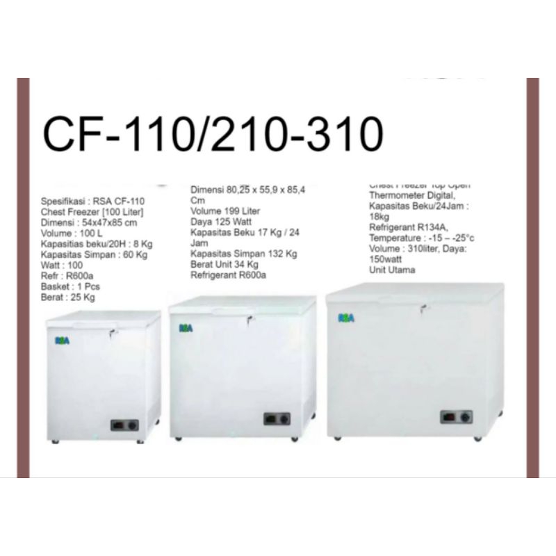 Jual Freezer Box RSA Cf 110/160/210/310 | Shopee Indonesia