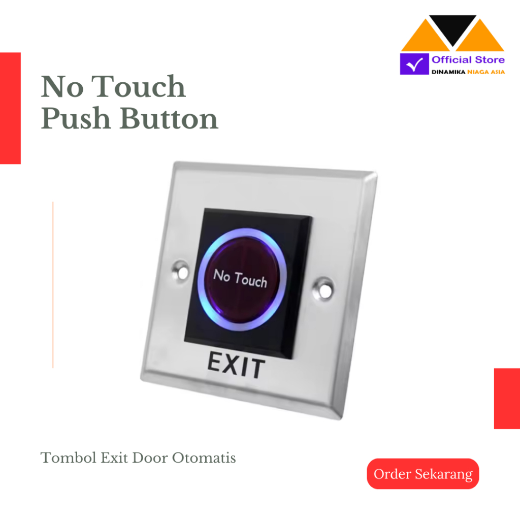 Jual Push Button No Touch Stainless Exit Button untuk Access Control ...