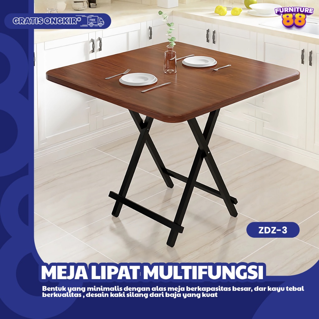 Jual FURNITUR88 - Meja Lipat Multifungsi Bahan Kaki Besi Alas Papan MDF ...