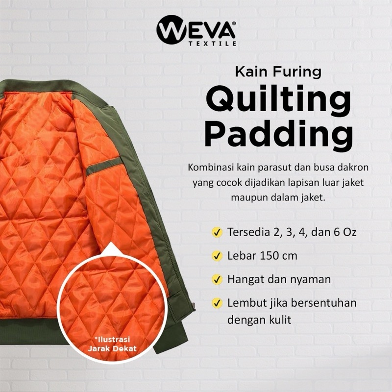 Jual Kain Quliting Padding 6 Oz Furing Bahan Kain Dalaman dan Luaran ...