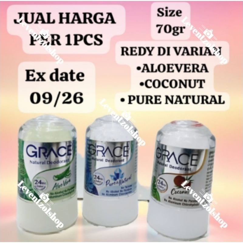 Jual Grace Pure Natural Deodorant Roll On Stick (Deo Crystal) 70gr Thai ...