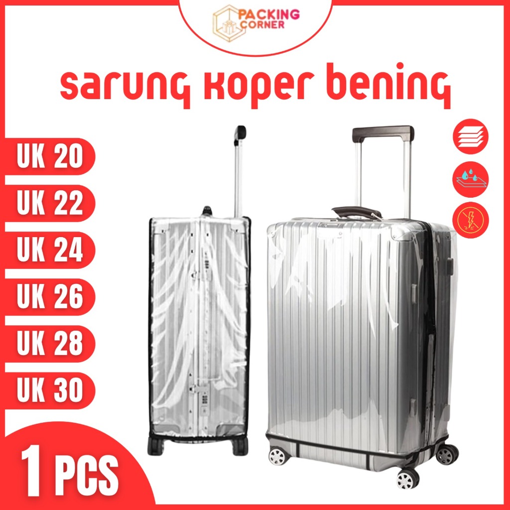 Jual Sarung Pelindung Cover Koper Bening Transparan 20" 22" 24" 26" 28 ...