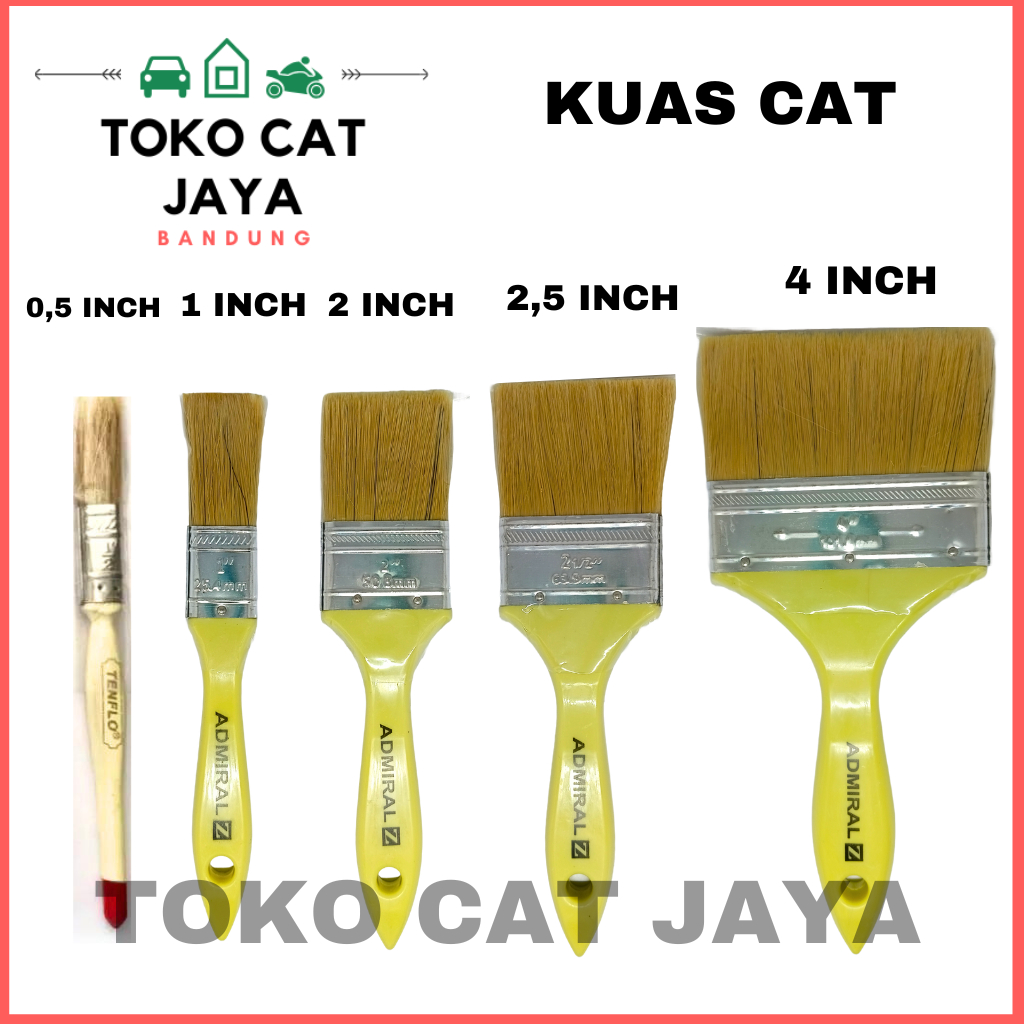 Jual Kuas Cat Ukuran 1/2, 3/4, 1, 2, 2,5, 4 inch | Shopee Indonesia