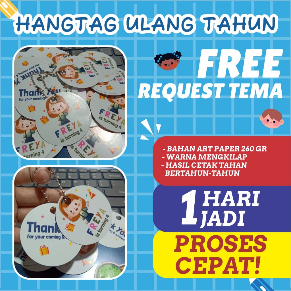 Jual HANG TAG Ulang Tahun Anak BOY and GIRL Birthday Anak souvenir ...