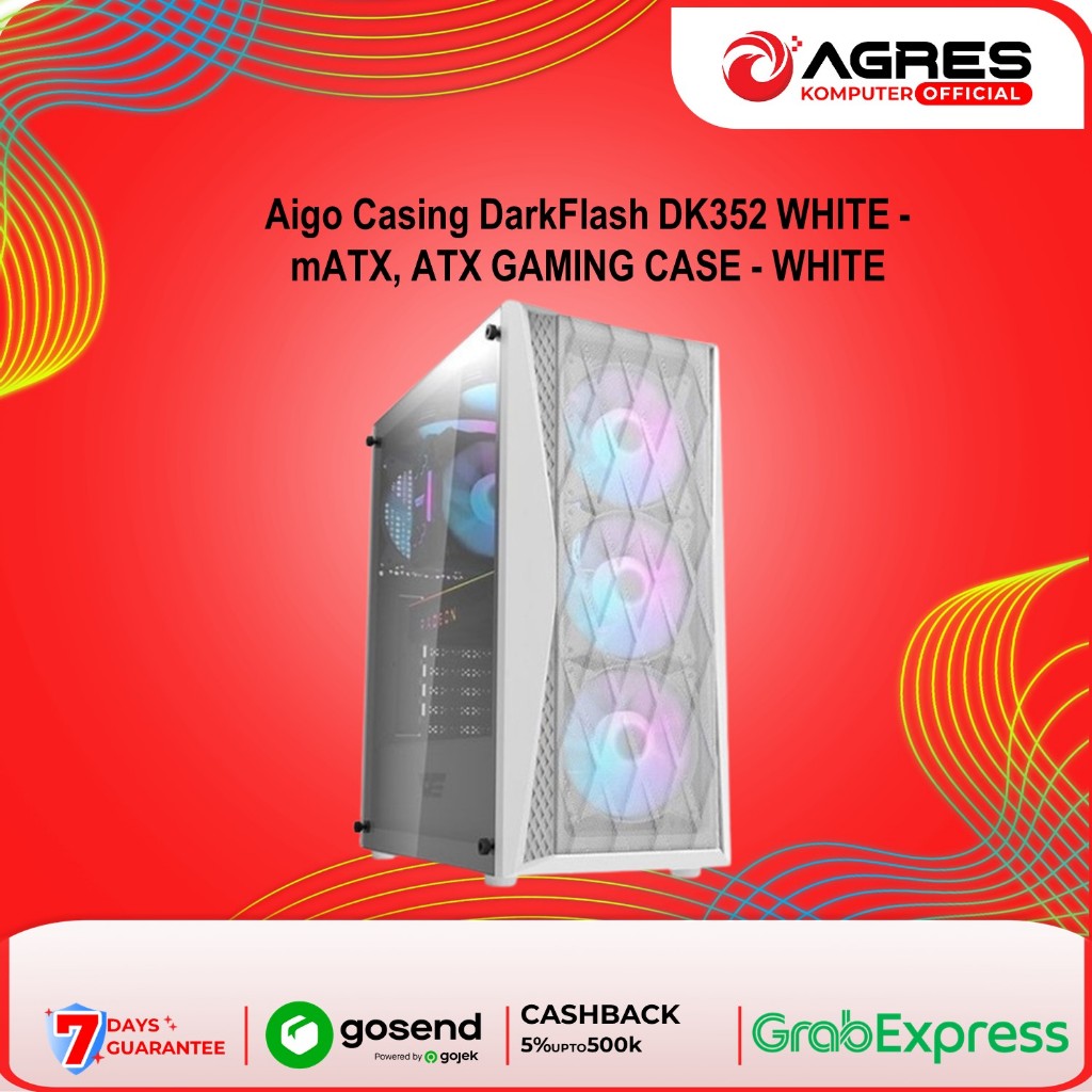Jual Aigo Casing DarkFlash DK352 WHITE - mATX, ATX GAMING CASE - WHITE | Shopee Indonesia