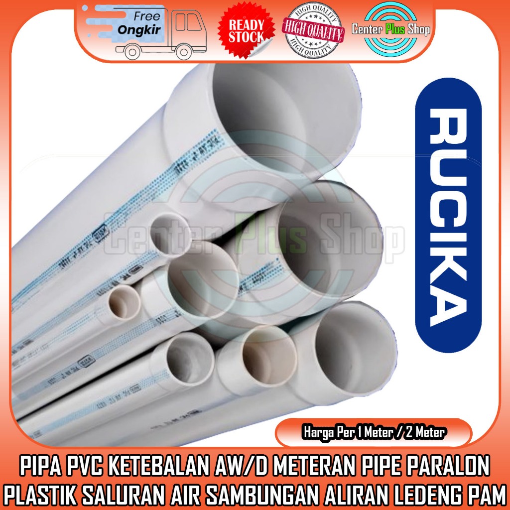 Jual PIPA PARALON PVC 4" AW METERAN RUCIKA PUTIH 1 2 METER PRALON ...