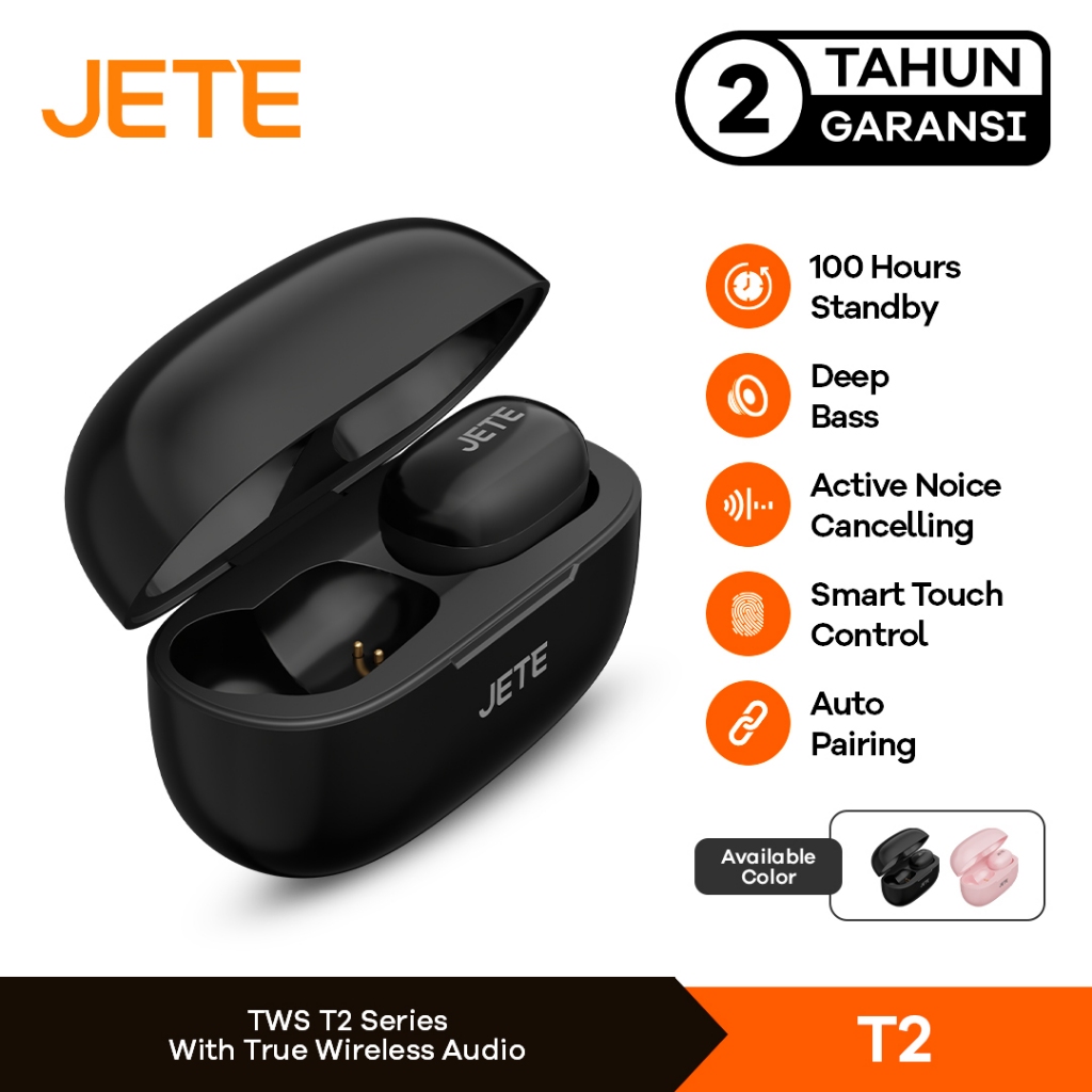 Jual JETE T2 TWS Earbuds Headset Bluetooth V5.1 - Garansi 2 Tahun | Shopee Indonesia