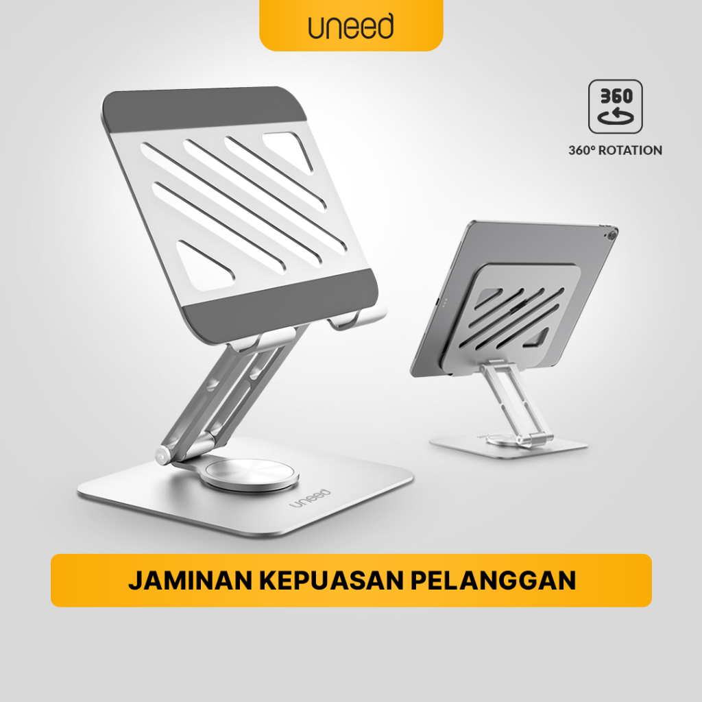 Jual UNEED Aluminium Tablet Stand Desktop Holder 360 Rotation – UPH109 ...