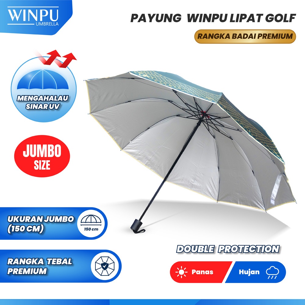Jual WINPU Payung Lipat Jumbo Premium 150 cm Murah Motif Gucci | Shopee ...