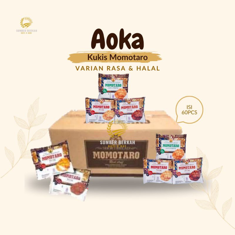 Jual Roti Aoka Kukis Momotaro Varian Rasa 1 Dus Isi 60pcs | Shopee ...