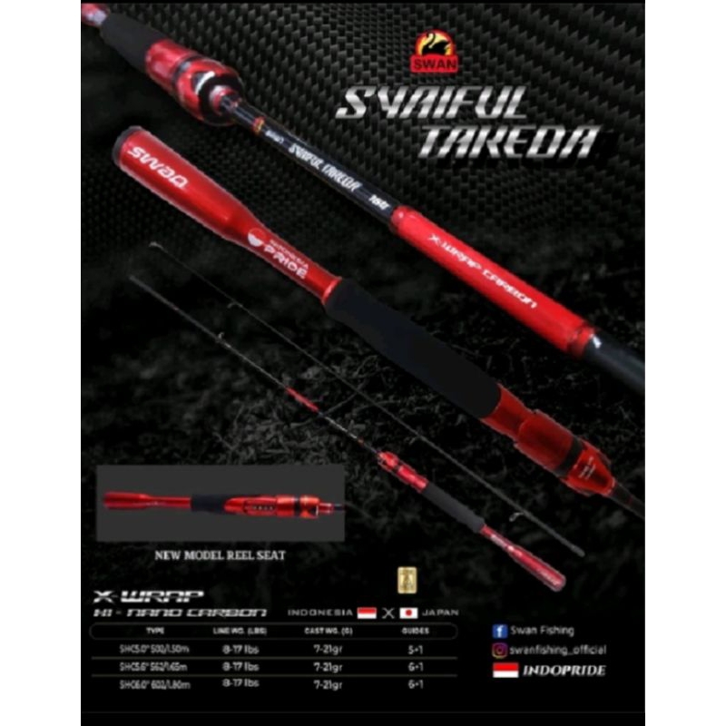 Jual JORAN SWAN TAKEDA JORAN SPINNING RINGAN WARNA MERAH JORAN KUAT BAHAN CARBON PANJANG 150CM ...