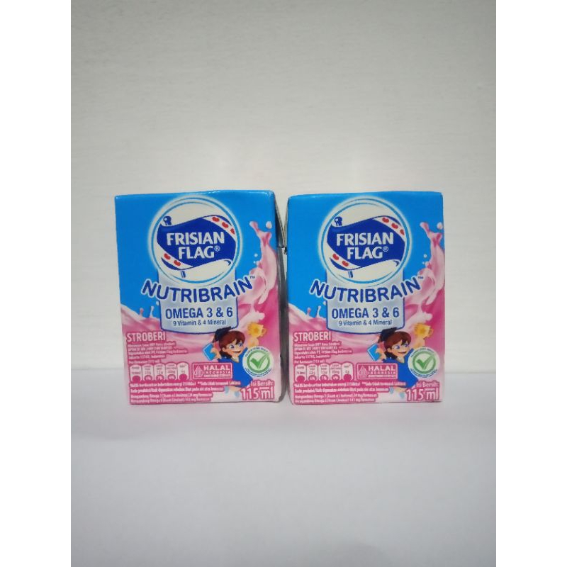 Jual susu kotak kecil Frisian flag nutribrain rasa strawberry 115ml | Shopee Indonesia