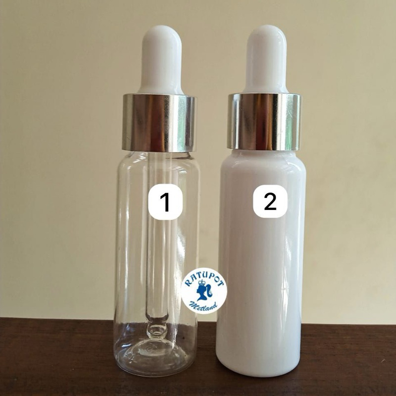 Jual botol 30 ml plastik bening,putih pipet silver pilih sesuai nomer ...