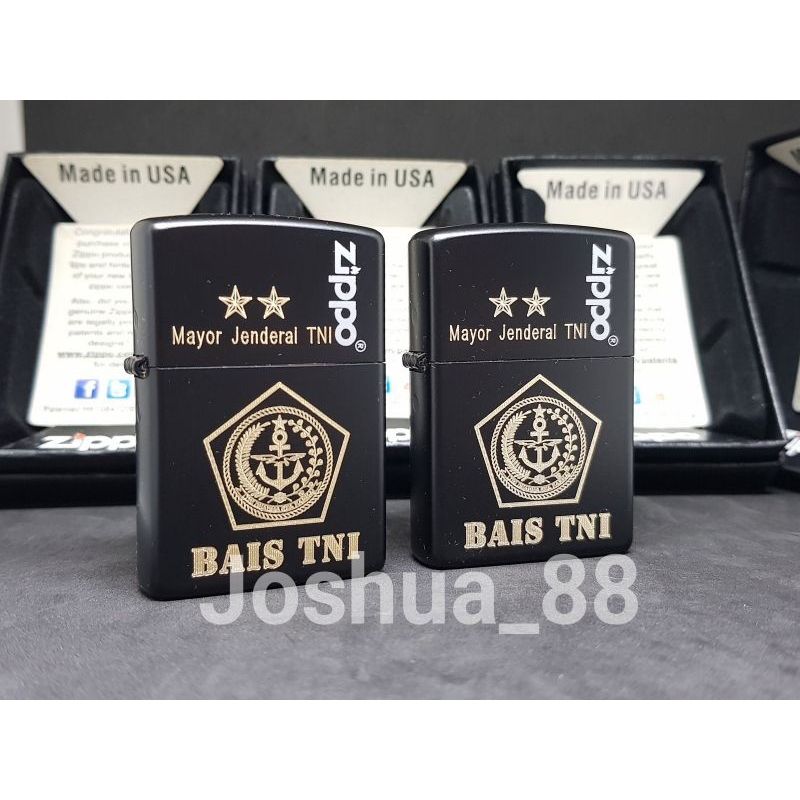 Jual Zippo Korek Api Custom Ukir Logo BAIS TNI Bisa Ukir Nama Sendiri | Shopee Indonesia