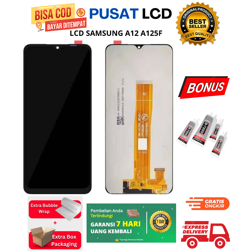 Jual LCD SAMSUNG A12 A125F FULLSET BLACK ORIGINAL | Shopee Indonesia