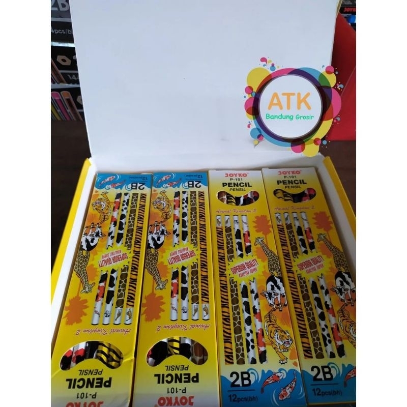 Jual Pensil Joyko P-101/2B/Animal Kingdom 2 /1 BOX 12 PCS | Shopee Indonesia