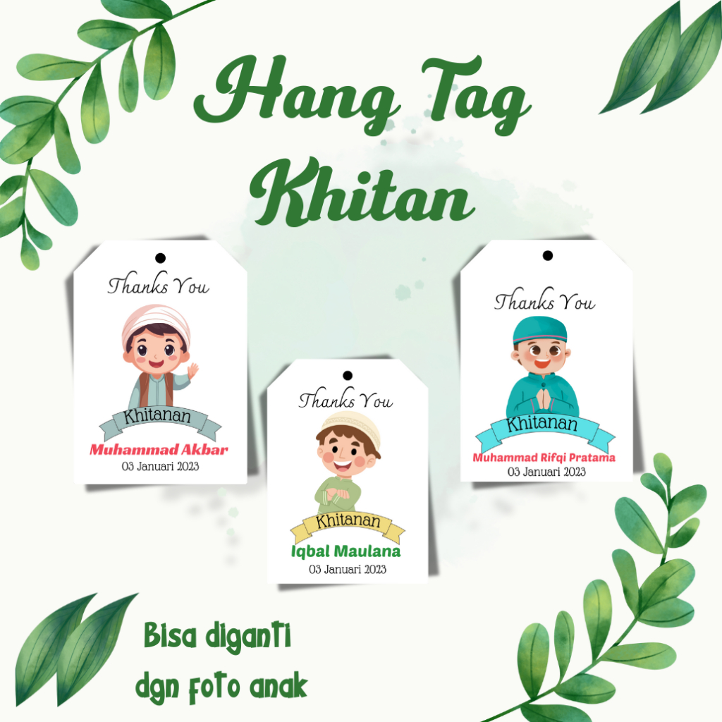 Jual HangTag Khitanan/Souvenir Hang Tag/Hang tag Sunatan | Shopee Indonesia