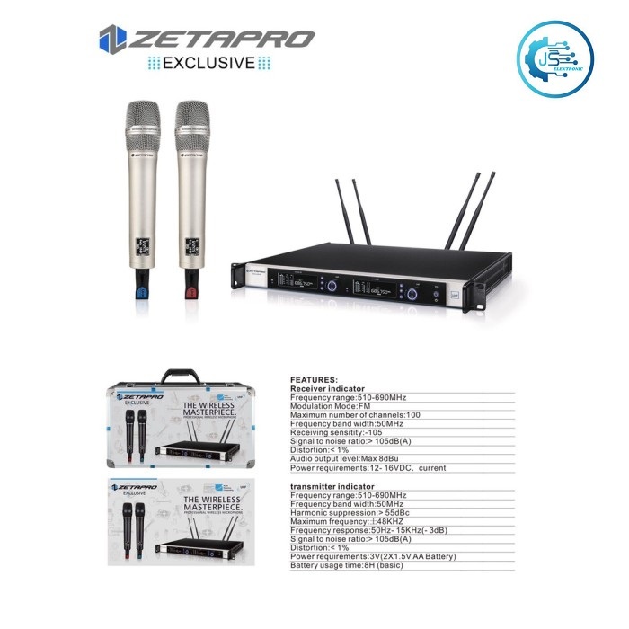 Jual Mic Wireless Zetapro Exclusive 2 Handle Handheld Original | Shopee ...