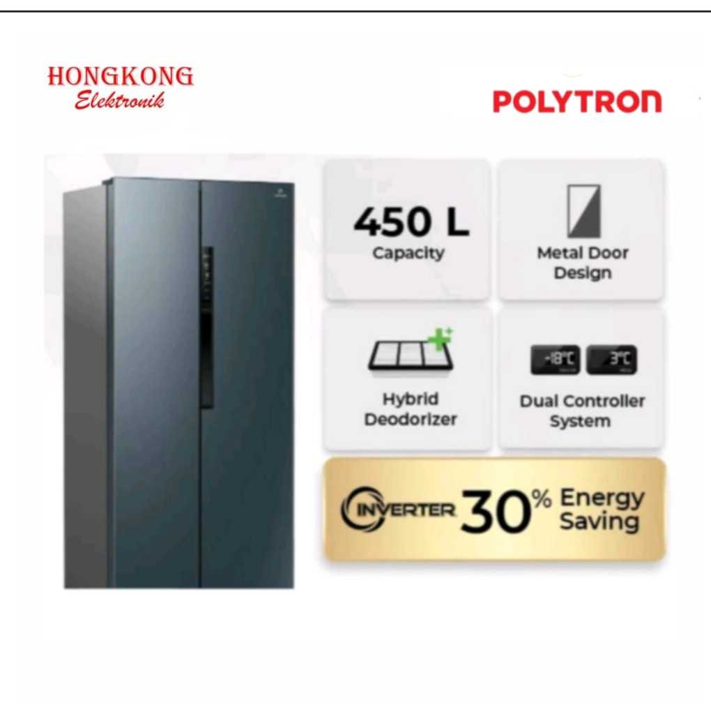 Jual POLYTRON Kulkas 2 Pintu Side By Side 450 liter PRS 455S | Shopee ...