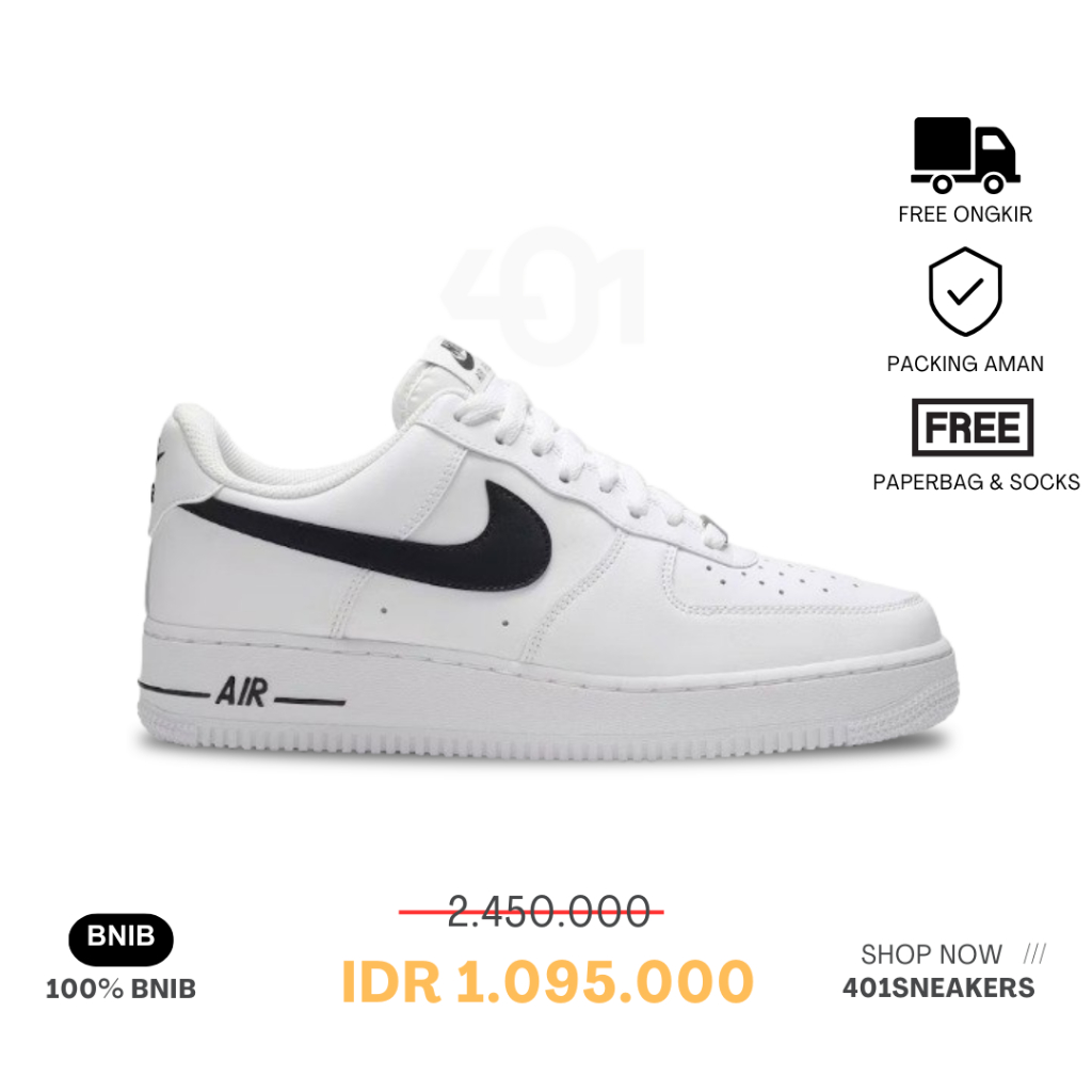 Jual Sepatu Air Force 1 Low White Black Authentic 100% BNIB | Shopee ...
