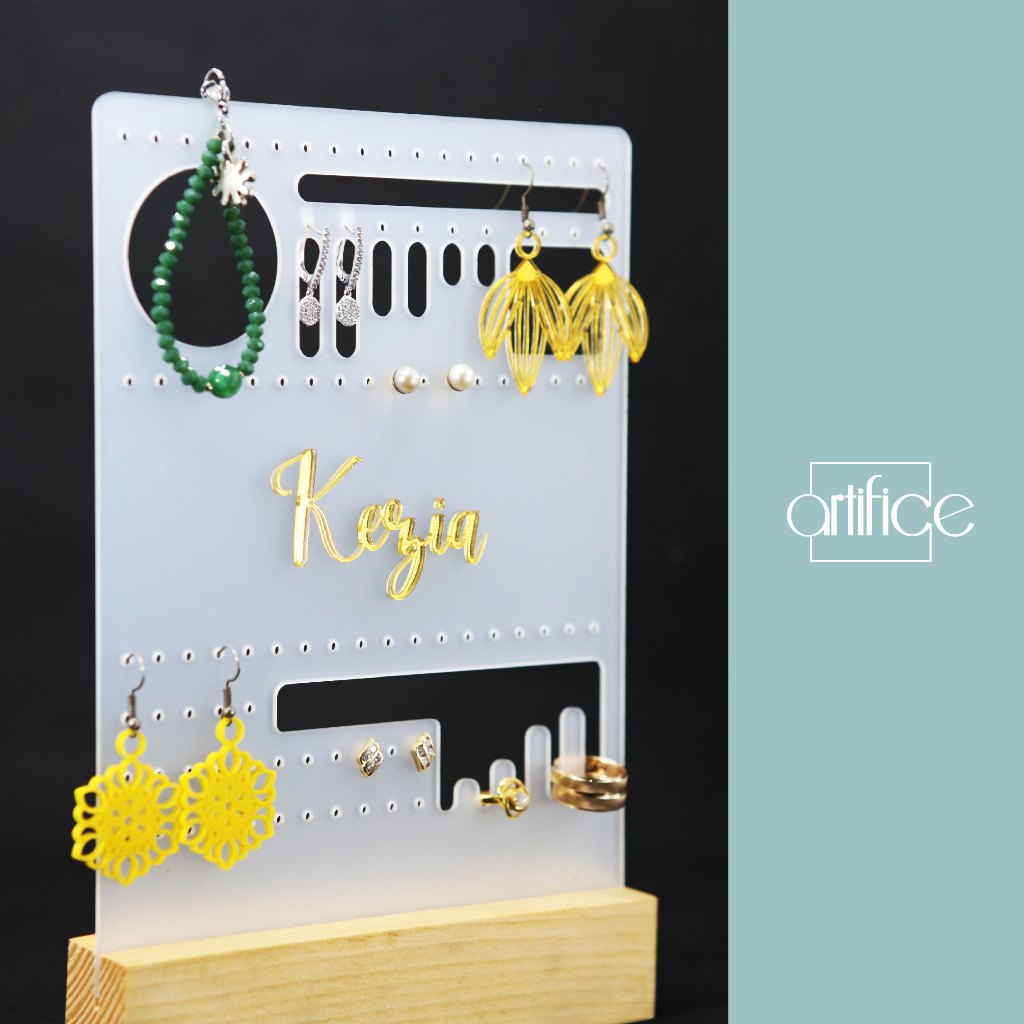 Jual Tempat pajangan Anting Kayu Akrilik / gantungan Anting display ...