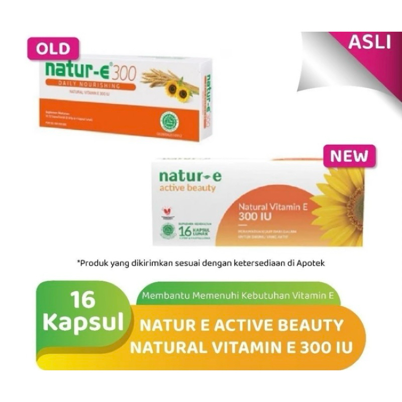 Jual Natur E Active Beauty Natural Vitamin E 300 IU (16 Kapsul) | Shopee Indonesia