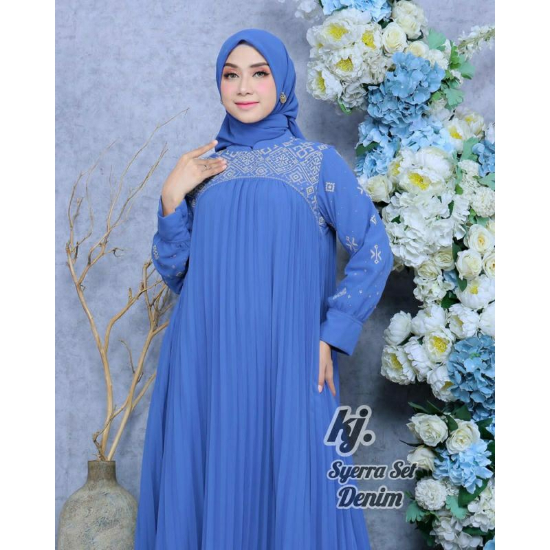 Jual set hijab gamis cerruty produk khadijah edisi syerra set gamis ...