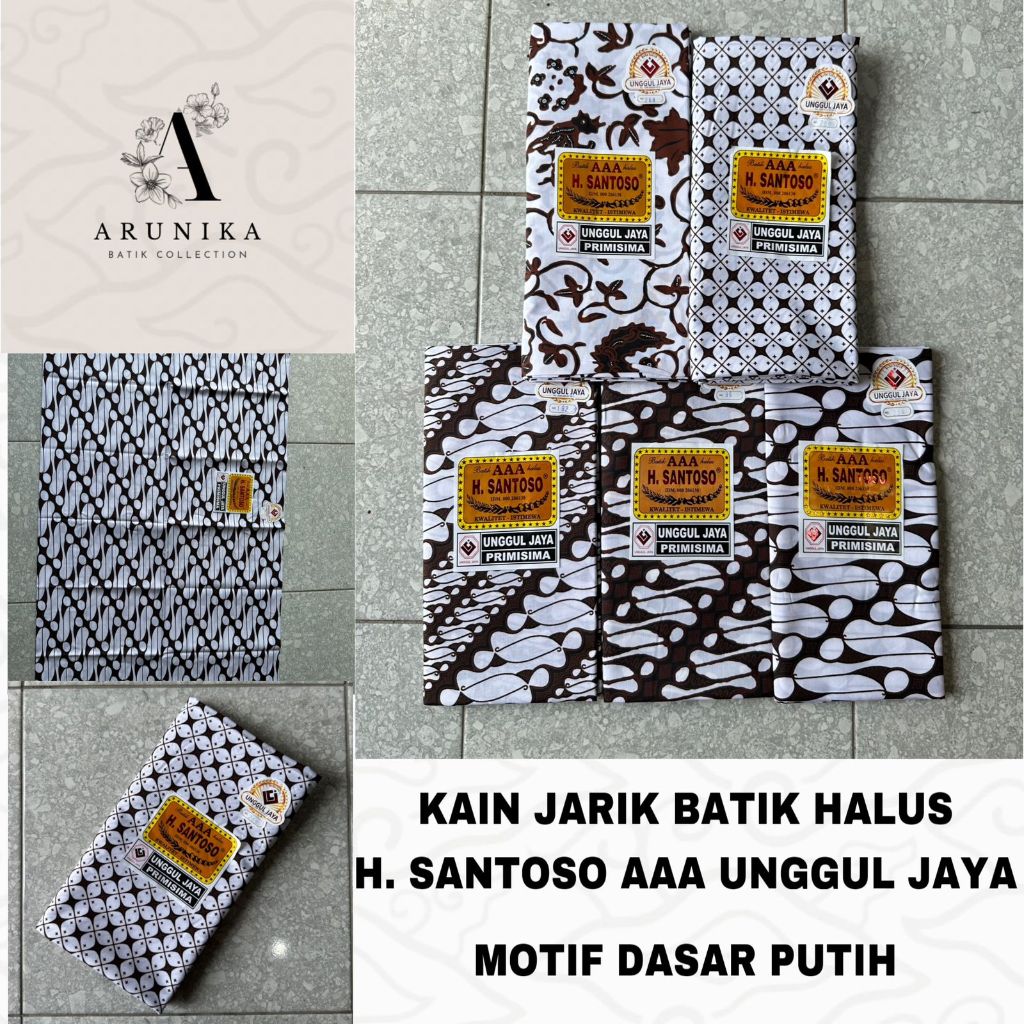 Jual KAIN JARIK BATIK HALUS H. SANTOSO AAA UNGGUL JAYA MOTIF DASAR PUTIH | Shopee Indonesia