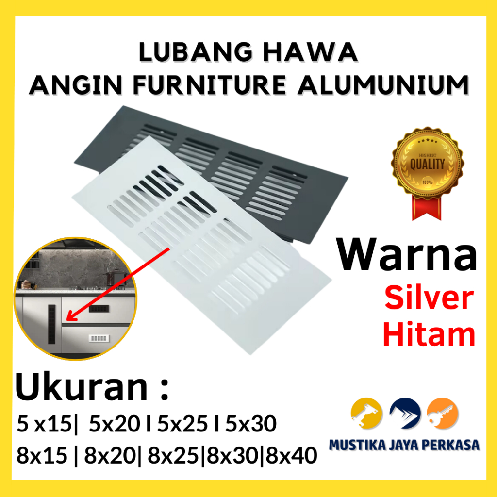 Jual Lubang Hawa Furnitre Kitchen Set Aluminium Besi Hitam Silver Gold ...