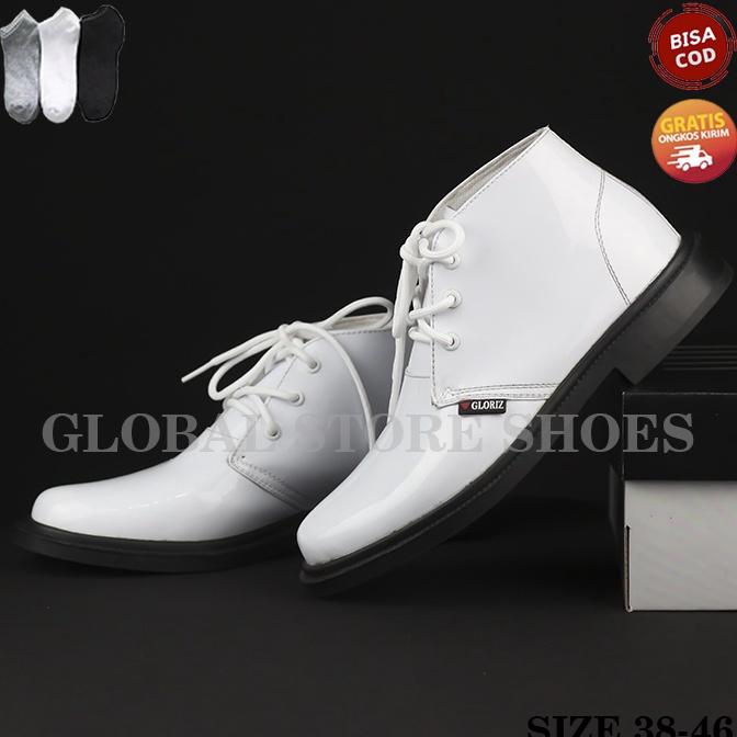 Jual ART M65X Sepatu PDH PDU Putih Pria Hitam Paskibra Sepatu Sekolah ...