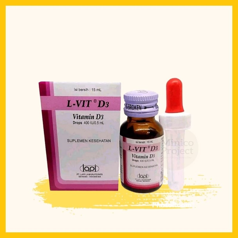 Jual VITAMIN L-Vit D3 400 iu drop botol suplement kesehatan tulang dan ...