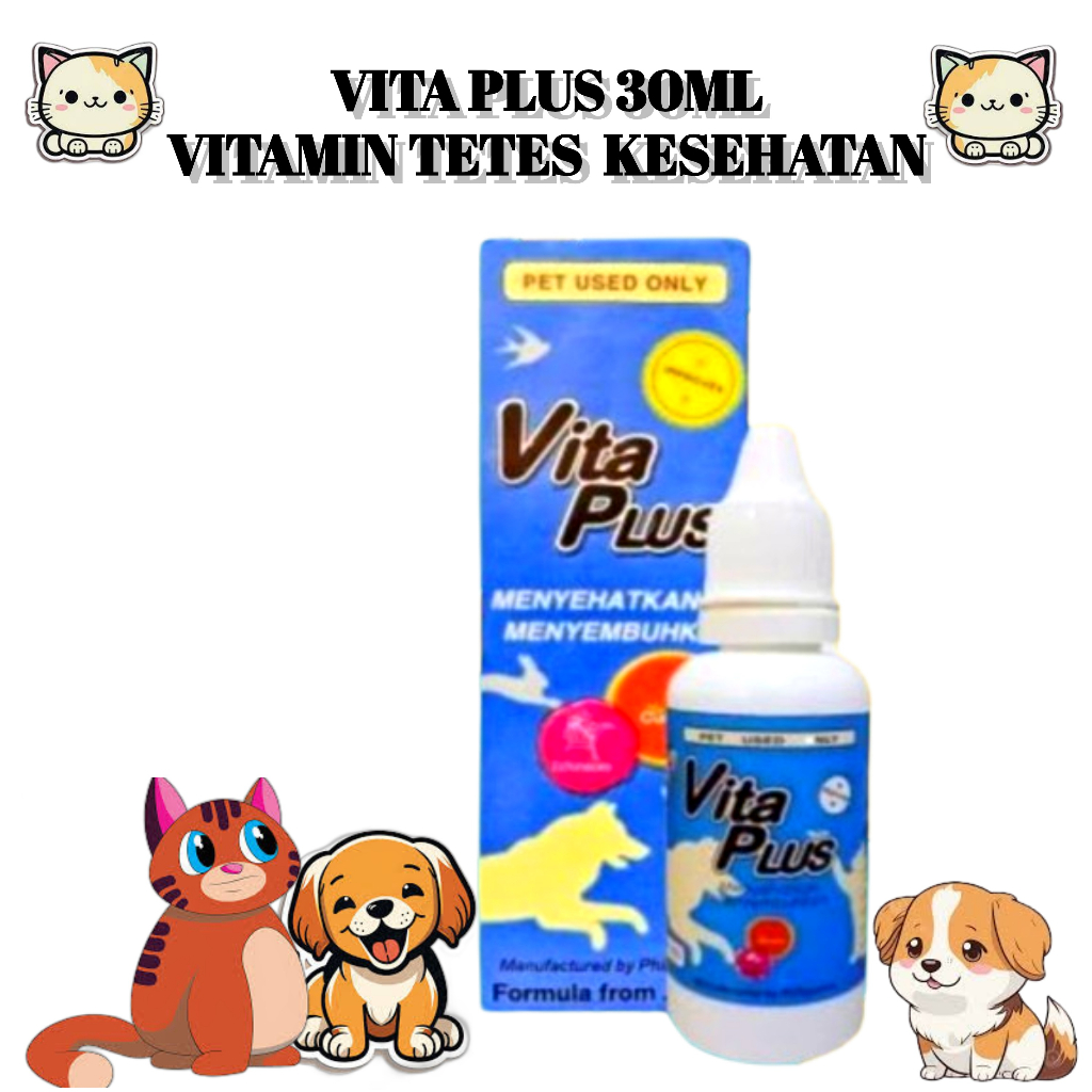 Jual VITA PLUS 30ml Multi Vitamin Kucing Anjing Vitaplus Obat Hewan 30 ...