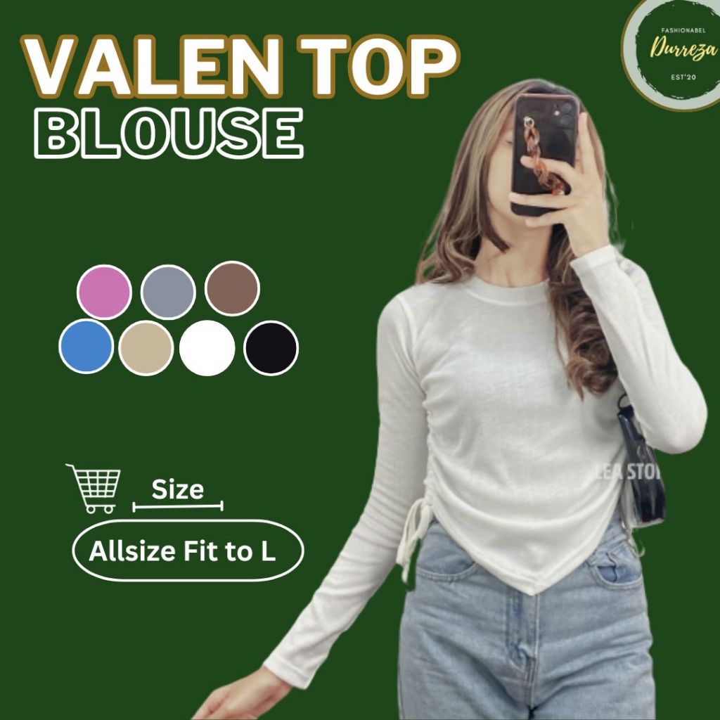Jual VALEN TOP BLOUSE / BLUS WANITA / ATASAN WANITA SERUT / BAJU ATASAN ...
