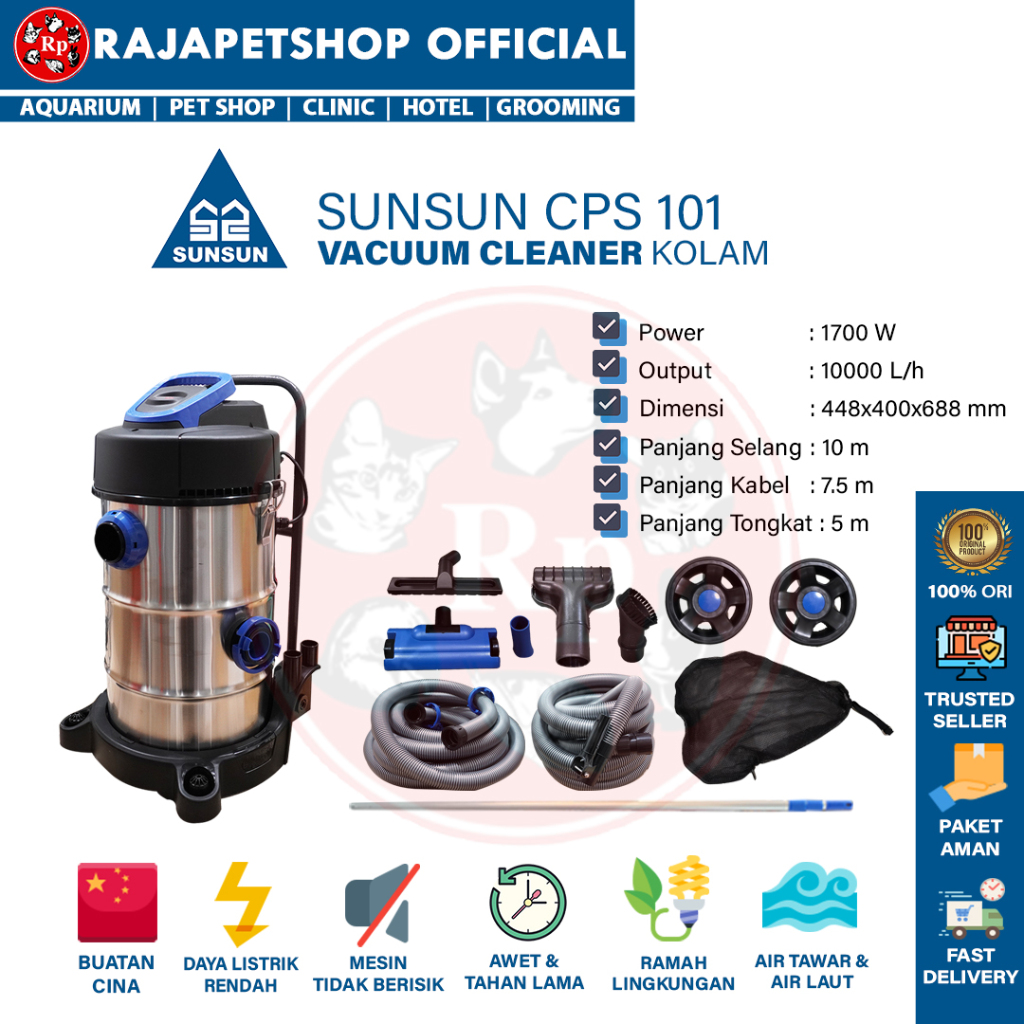 Jual SUNSUN CPS 101 VACUUM CLEANER UNTUK KOTORAN DI DASAR KOLAM IKAN DAN KOLAM RENANG | Shopee ...