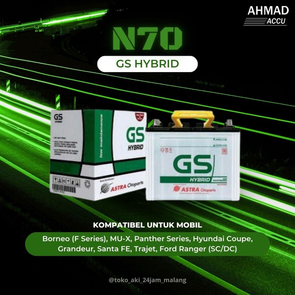 Jual Aki Mobil GS HYBRID N70/70AH Kompatibel untuk mobilBorneo (F ...