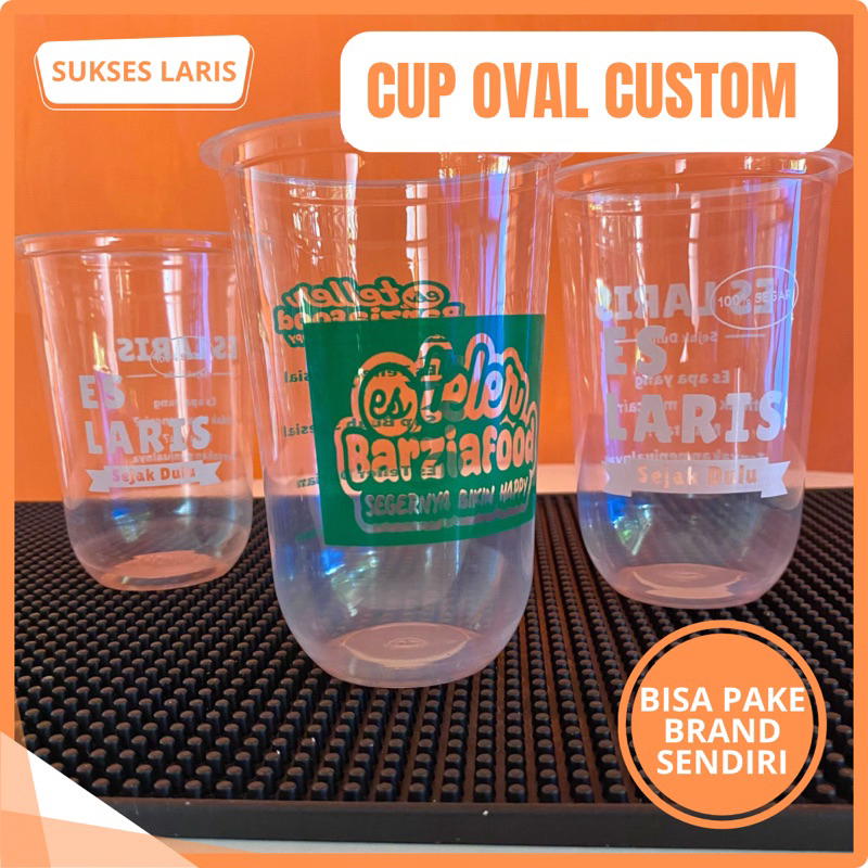 Jual CUP OVAL CUSTOM 16 OZ 18 OZ 22 OZ | CUP OVAL SABLON | CUP MOTIF ...