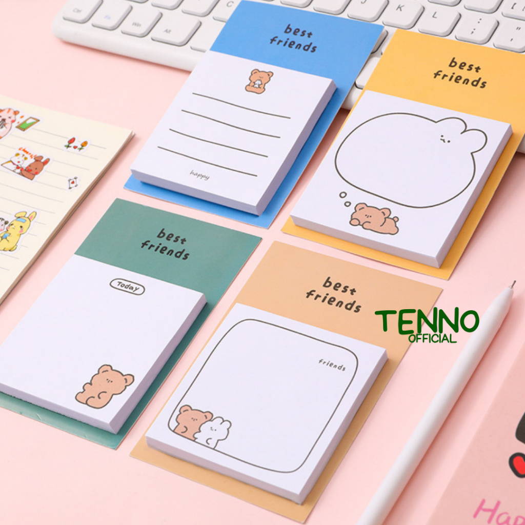 Jual TENNO Sticky Notes Memo Isi 30 Lembar Kertas Penanda Buku Catatan ...
