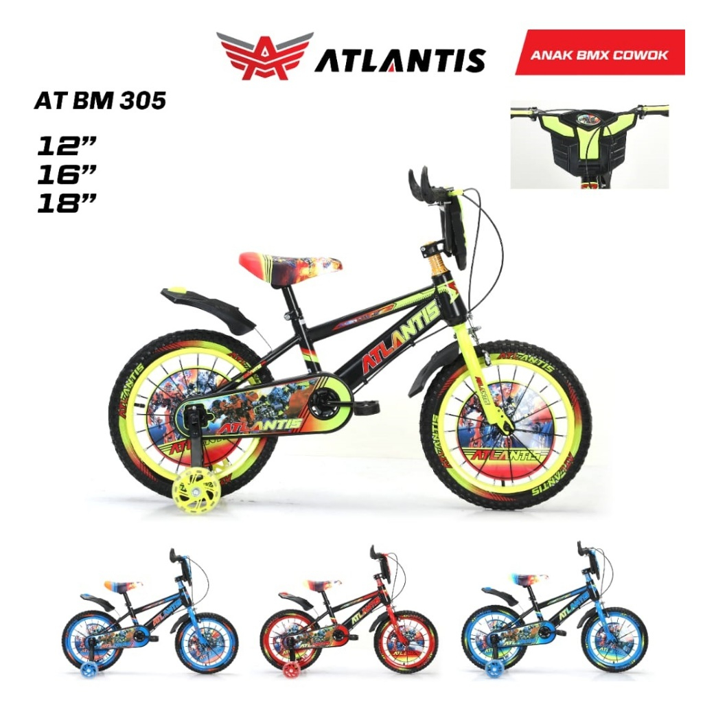 Jual Sepeda Anak Laki BMX ATLANTIS 305 Ukuran 12 16 18 Inch Usia 2-8 ...