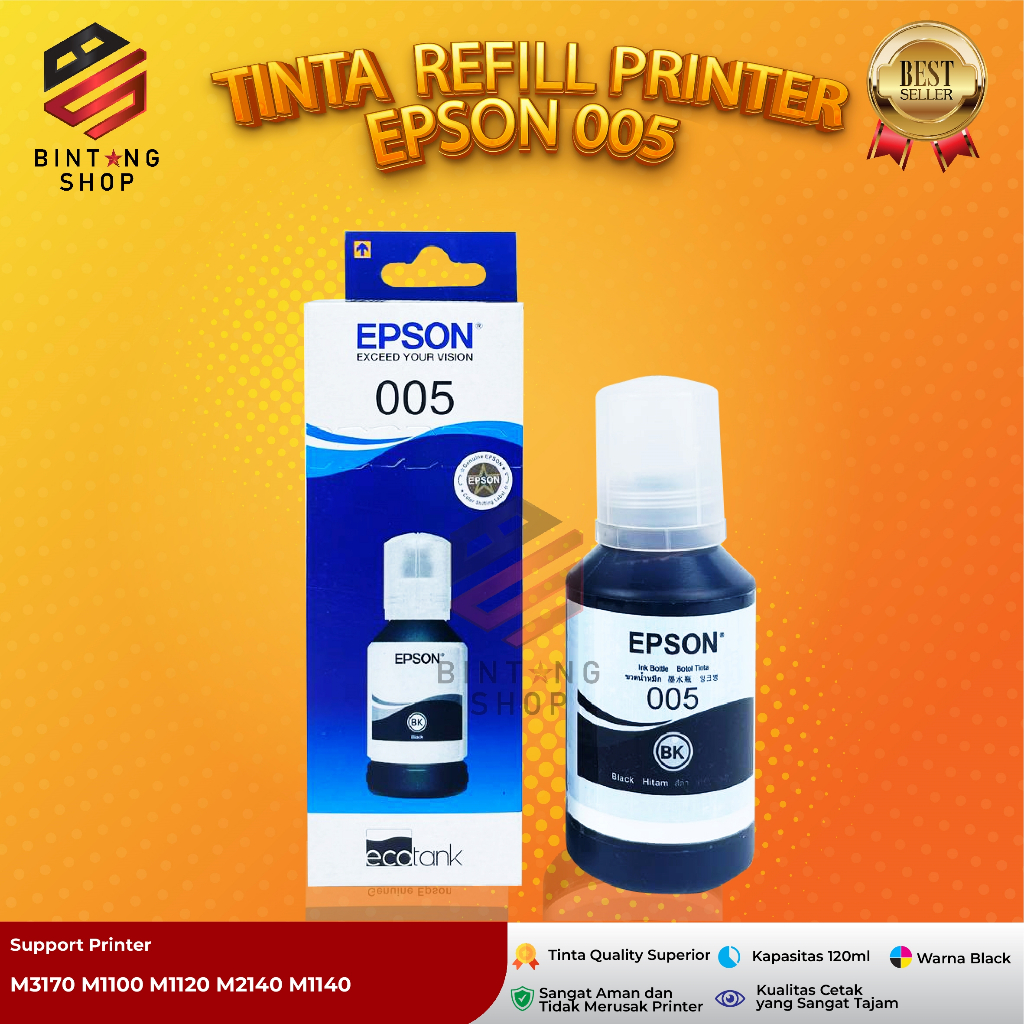 Jual Tinta Epson 005 Hitam Untuk Printer M1100 M1120 M1140 M1180 M2140 ...