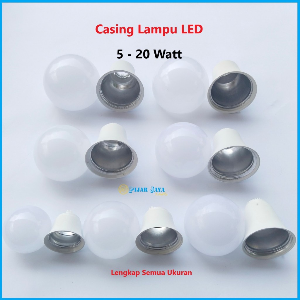 Jual Casing LED 5 7 9 12 15 18 20 Watt Lengkap Semua Ukuran A-Bulb ...