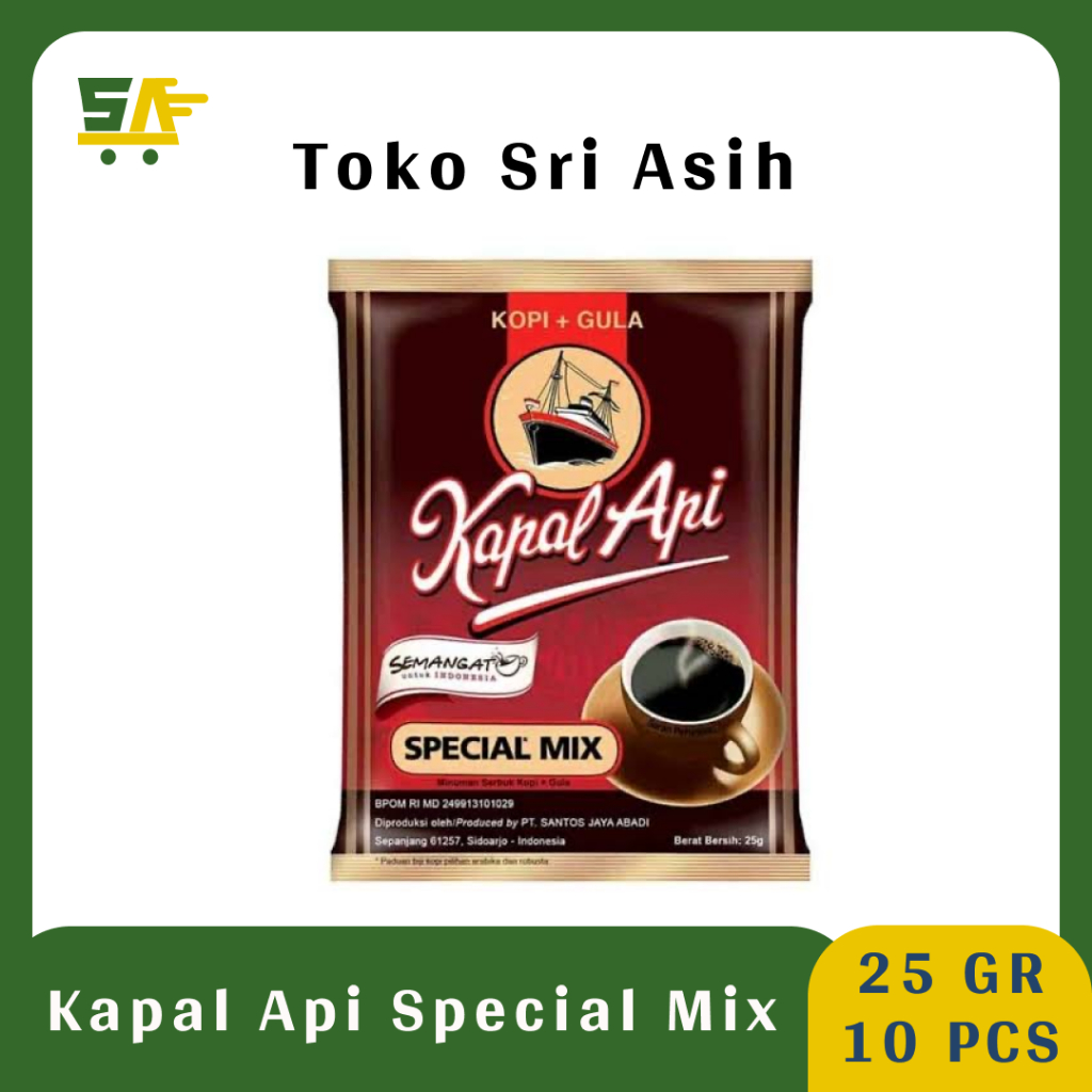 Jual Kopi Kapal Api Special Mix + Gula 25gr Renceng ( 1 Renceng 10 ...