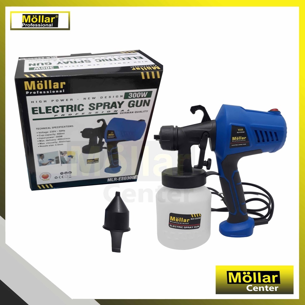 Jual Spray Gun Electric Merk MOLLAR MLR-ESG300 (300W) | Shopee Indonesia